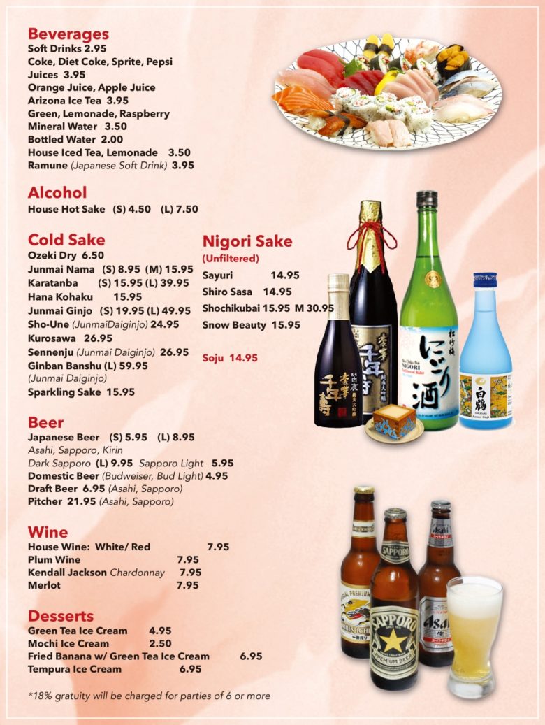 Dinner Menu - Fuji Sushi